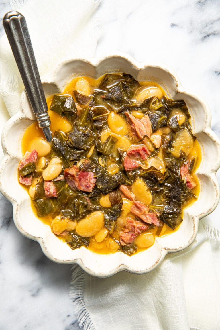 Collard Greens Soup With Beans and Ham - Butter Be Ready