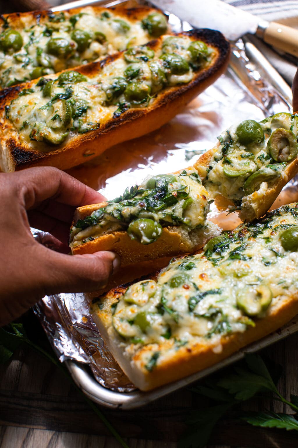 Loaded Olive Cheese Bread (+Video!) - Butter Be Ready