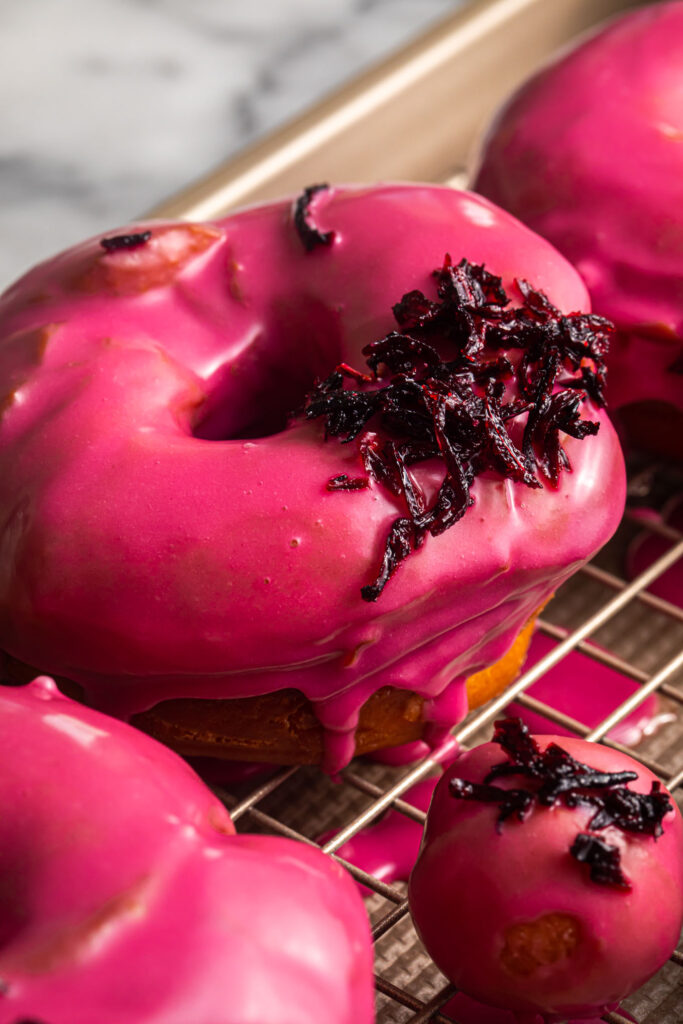 Yeast Doughnuts with Hibiscus Glaze - Butter Be Ready