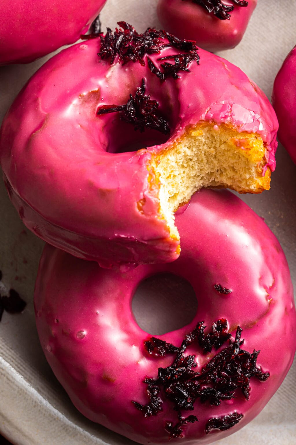 Yeast Doughnuts with Hibiscus Glaze - Butter Be Ready