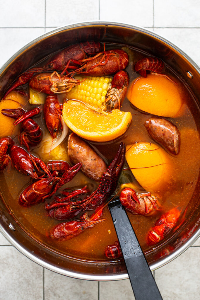 Stovetop Crawfish Boil with Garlic Butter Sauce - Butter Be Ready