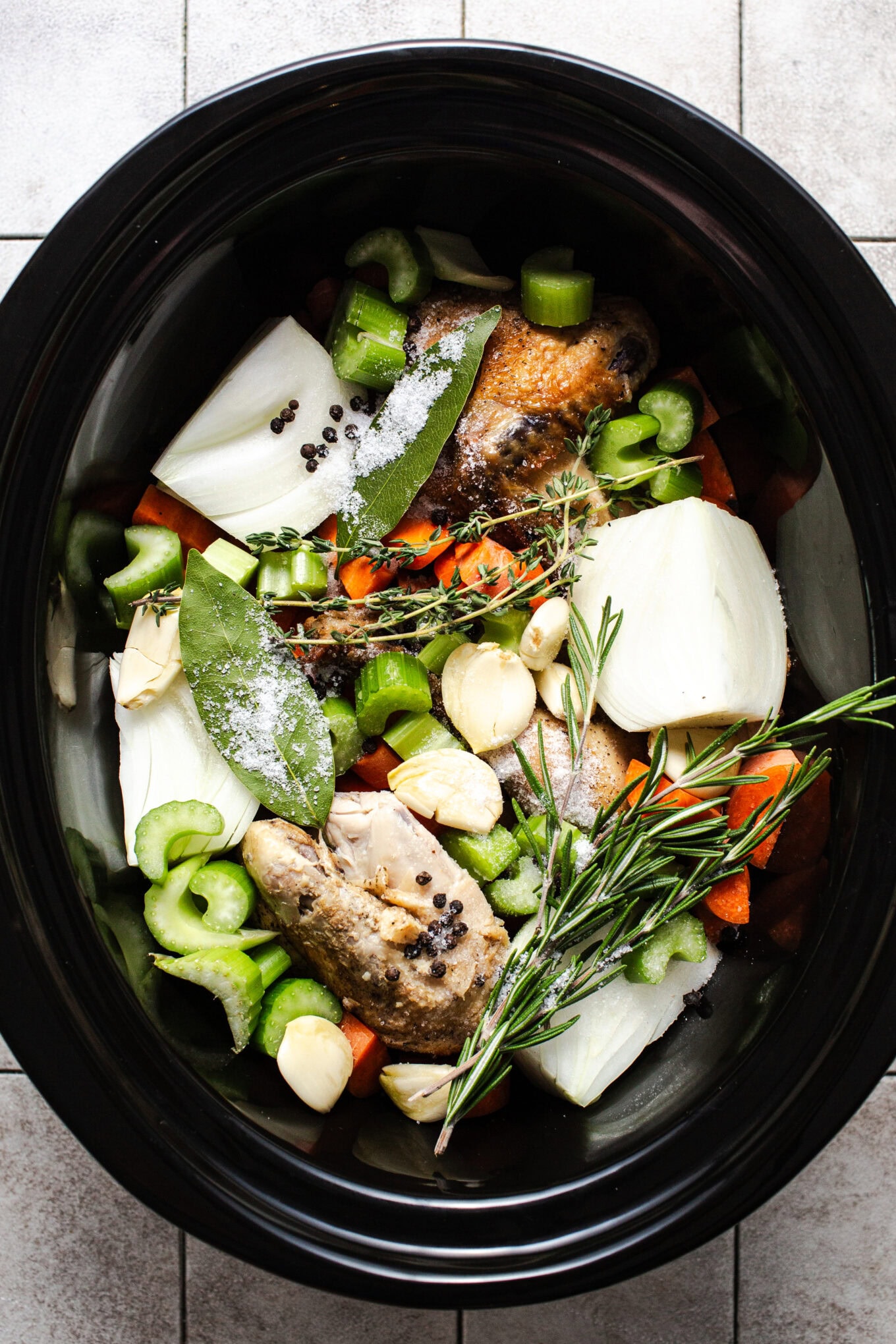 Slow Cooker Homemade Chicken Broth - Butter Be Ready